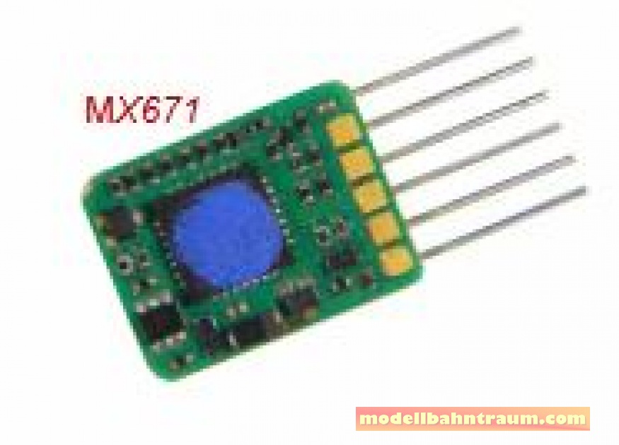 ZIMO MX671 Funktions-Decoder - 10,5 x 8 x 2,2 mm - 0,7 A - 6 Fu ...