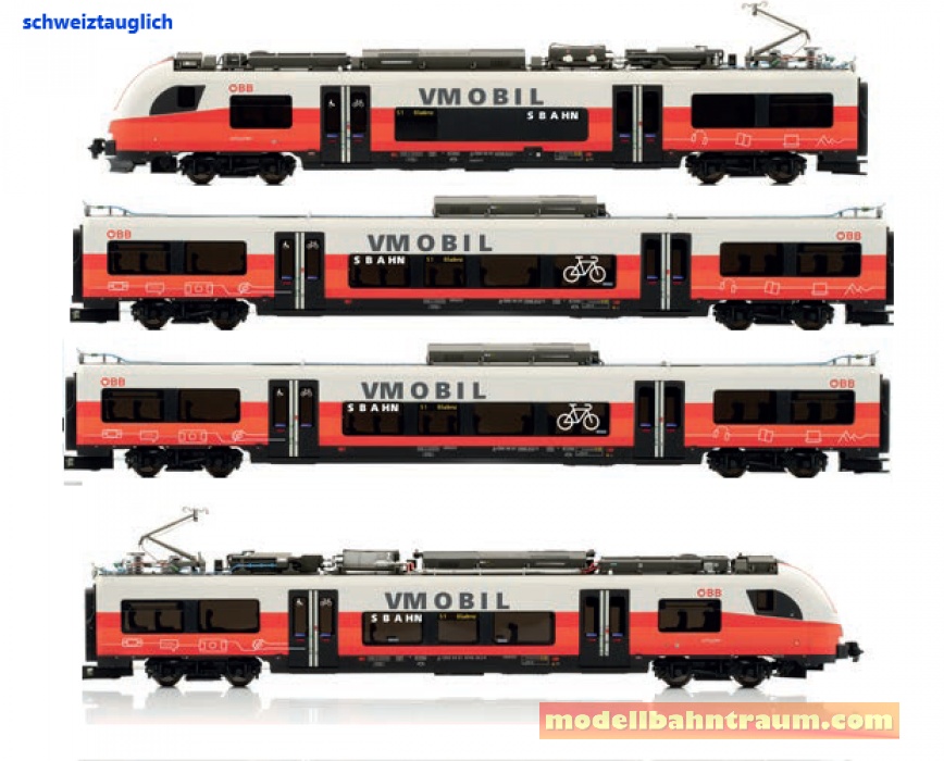 Jägerndorfer 49902 4-teiliges Set ÖBB Cityjet 4748 schweiztauglich Ep ...